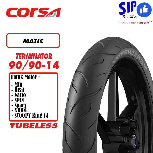 Corsa Terminator 90 90 14 beat mio vario automatic tubeless motorbike ...
