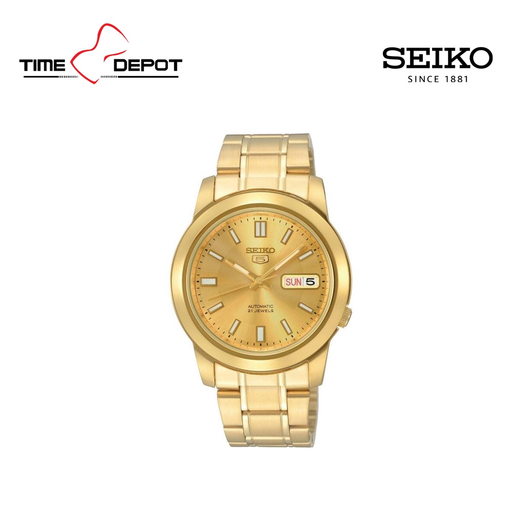 Seiko 5 SNKL86K1 Basic Automatic Gold Stainless Steel Strap Watch For ...