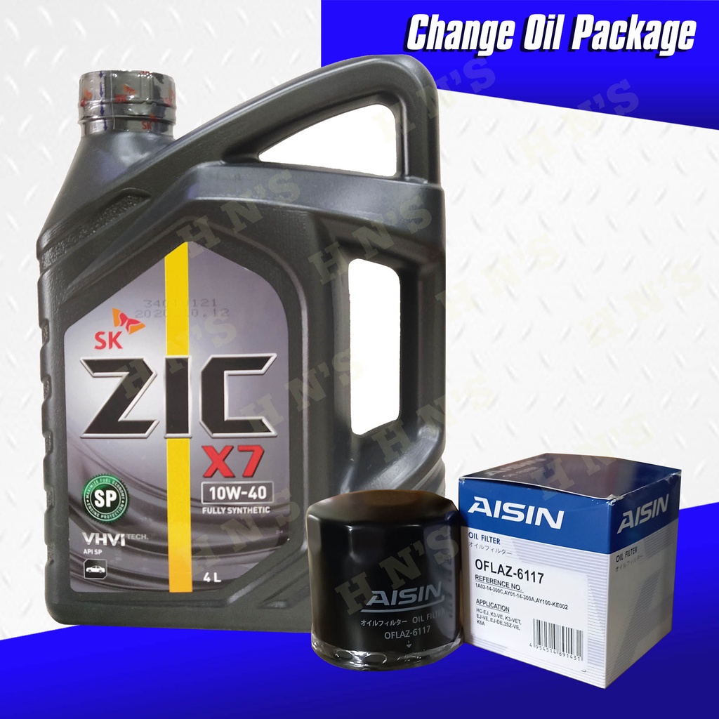 SK ZIC X7 10W-40 Fully Synthetic Motor Oil Change Bundle for Suzuki ...