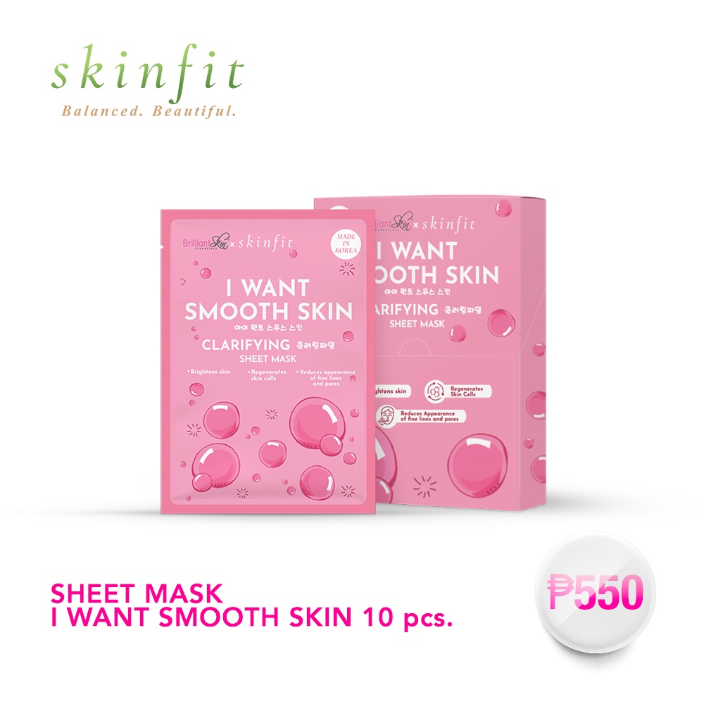 Brilliant Skin | Skinfit - I Want Smooth Skin Sheet Mask 1box | Shopee ...