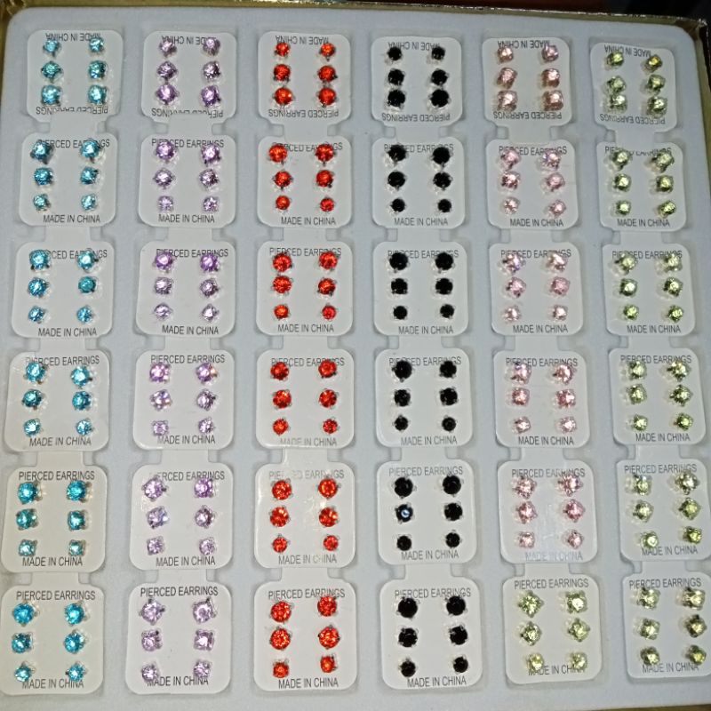 Hikaw/Pierced Earrings(3pairs) | Shopee Philippines