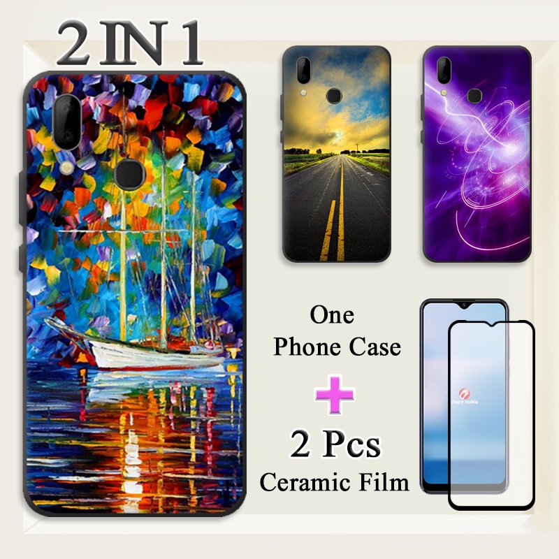 2 IN 1 Cherry Mobile Flare S8 Pro Silicone Phone Case With Tempered ...