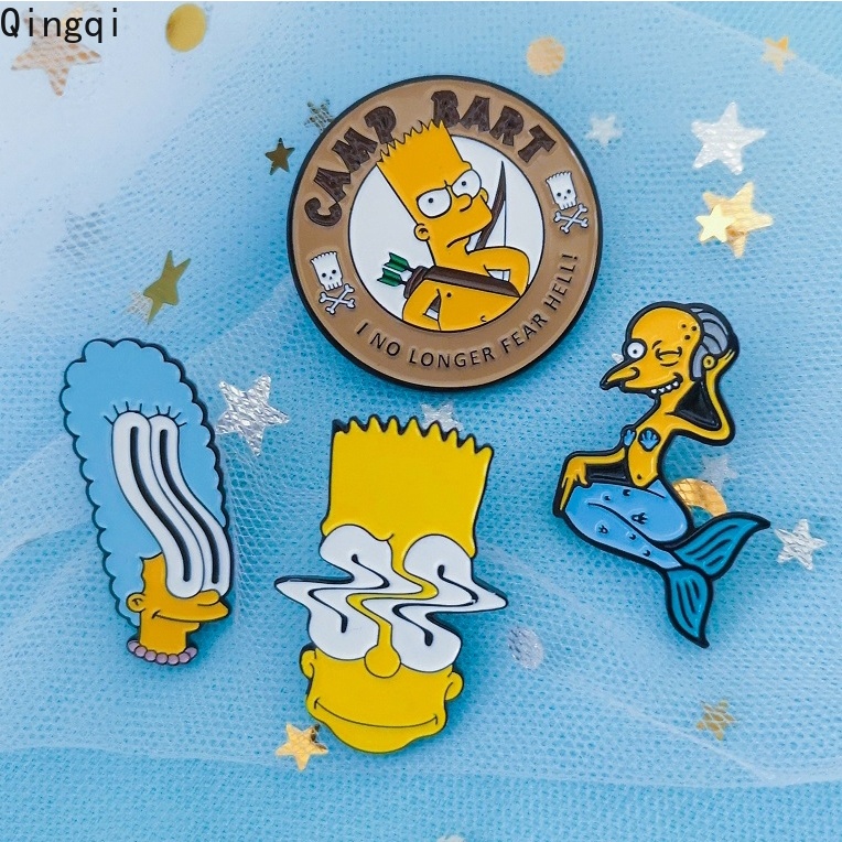 Simpson Family Enamel Pin Cute Cartoon Character Brooch Vintage Hat ...