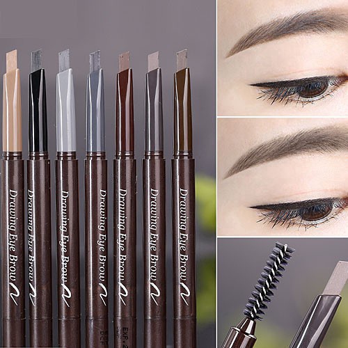 Double Head Drawing Eyebrow Pencil With Brush Waterproof Rotating ... Double Head Drawing Eyebrow Pencil With Brush Waterproof Rotating ...