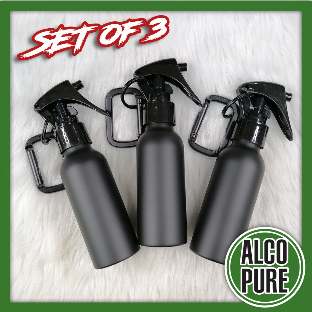 [SET OF 3] Aluminum Trigger Spray Bottle with Keychain Carabiner for ...