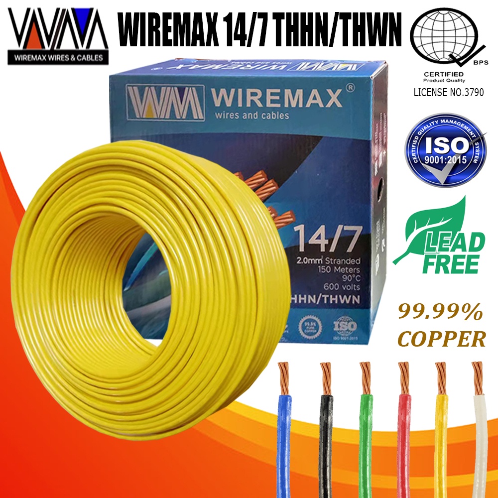 Wiremax Thhn 14/7 2.0mm² 90° 600V Stranded Lead Free 99.99% Copper ...