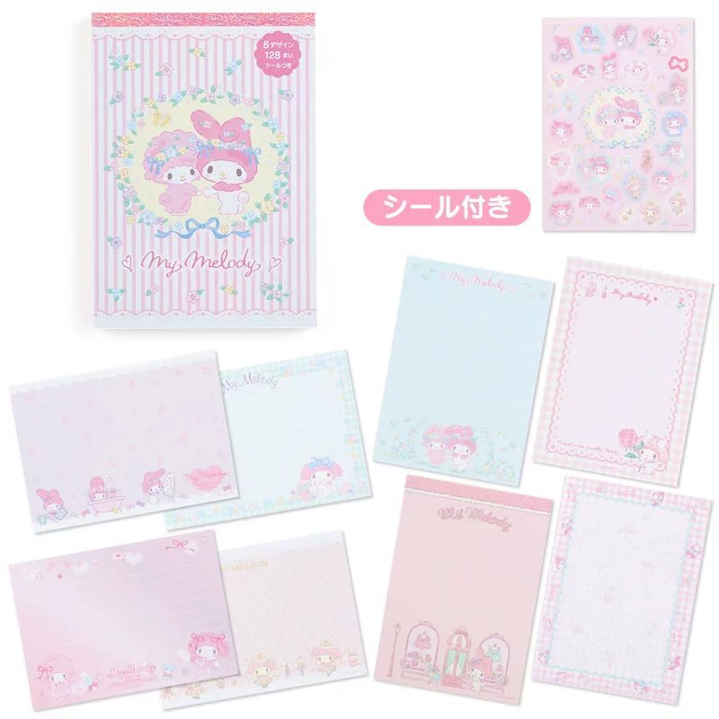 Sanrio Notepad Portable Notebook 128 Sheets Memo Book with Stickers ...