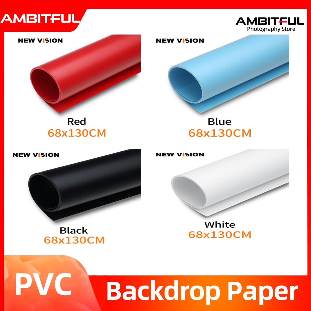 AMBITFUL 68x130cm 27*51inch Photography Backdrop Paper Matte PVC Vinyl ...
