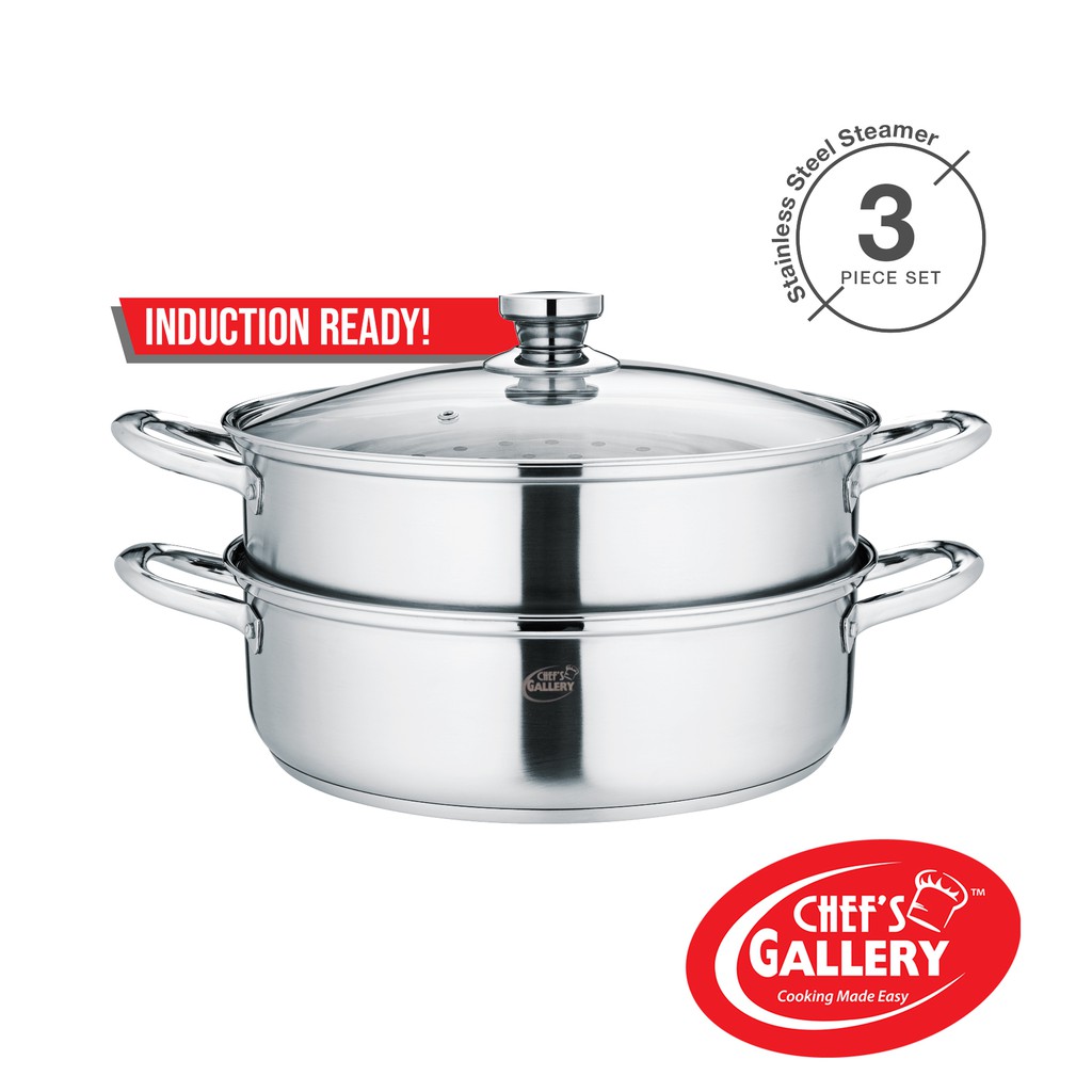 Chef's Gallery Steamer Set 30cm 3pcs | Induction Ready | Shopee Philippines