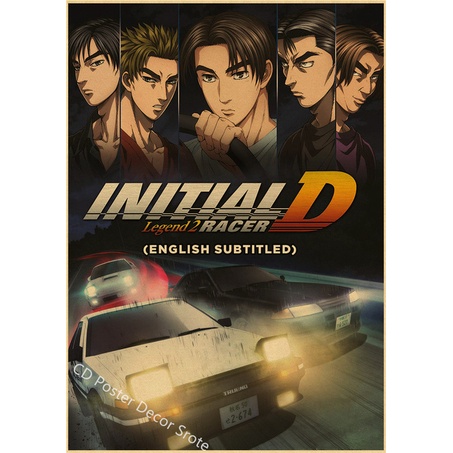 Initial D Anime Poster Japan Manga Kraft Paper Posters DIY Vintage Home ...