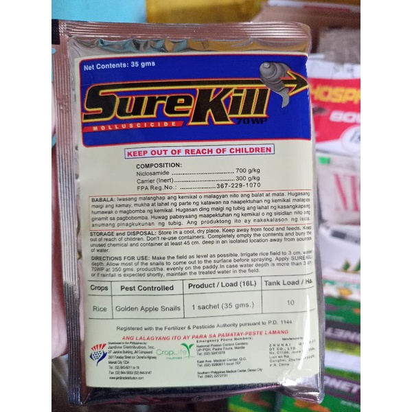 surekill molluscicide 35g. | Shopee Philippines