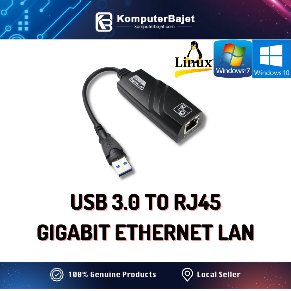 USB 3.0 to RJ45 Gigabit LAN Network Adapter 1000 Mbps Ethernet Cable ...