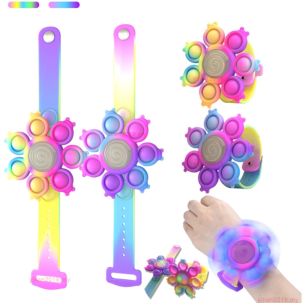 Pop Bracelet Dimple Bubble Wristband Spinner Led Light Wearable Hand ...