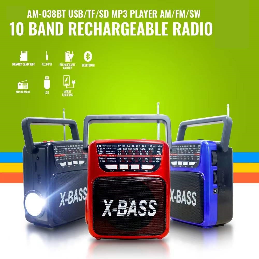 FM/AM/SW1 Band Transistor Radio, Rechargeable USB MP3/MP4, AM FM Radio ...
