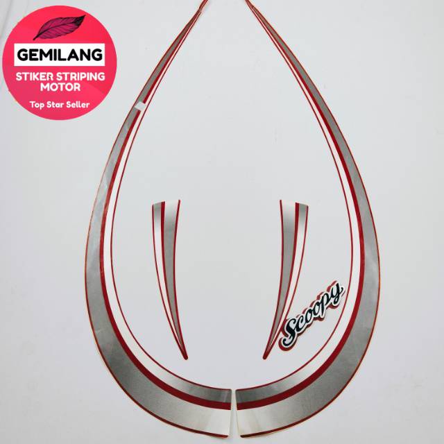 MERAH Striping Decal Polet Sticker honda scoopy karbu 2010 2011 red ...