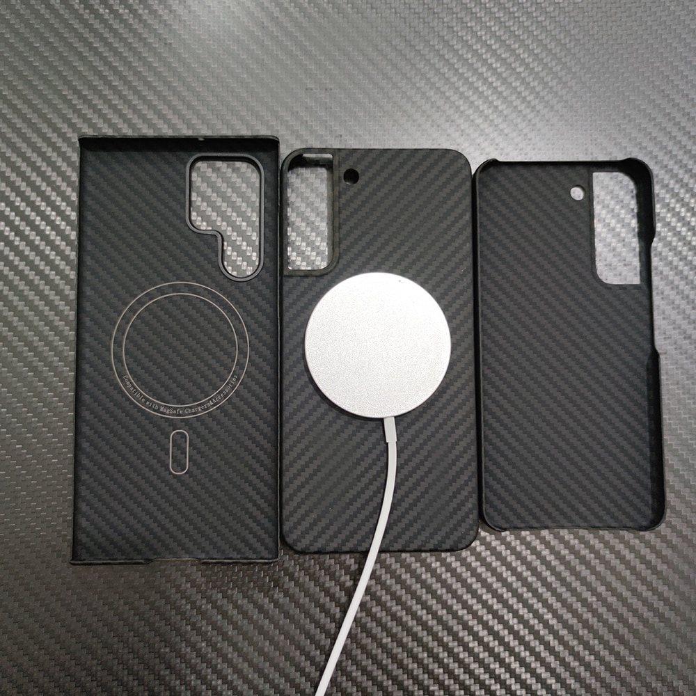 real aramid fiber case For Samsung Galaxy S22 Ultra for magsafe charger carbon fiber case carbon ...