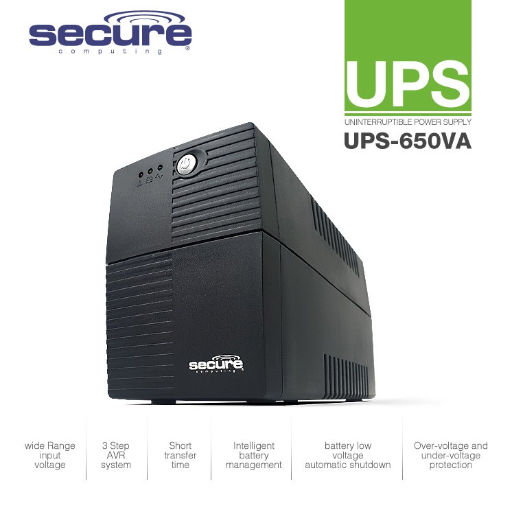 SECURE 650VA UPS (BLACK) with built in AVR | Shopee Philippines