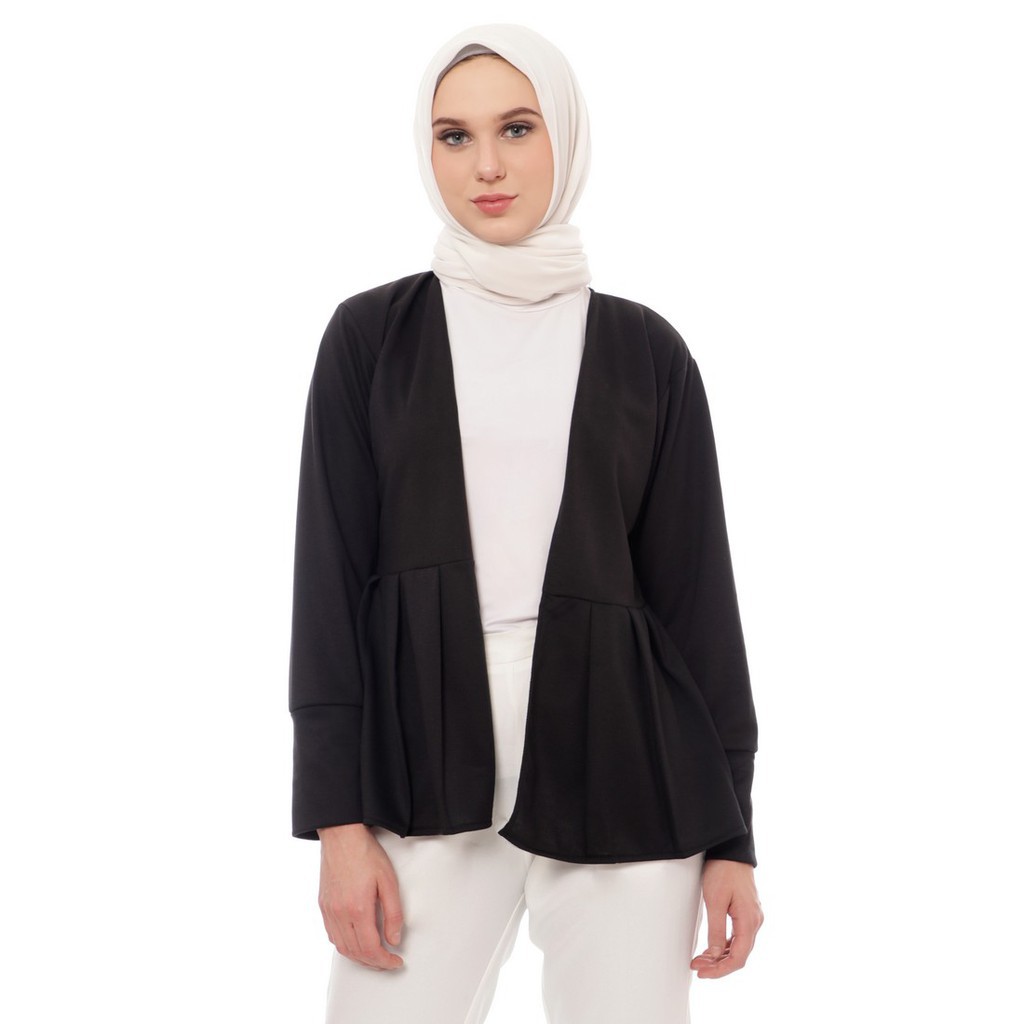 Blouse Syakil Plit Outer Black / / Blouse Tops / / Muslim Tops ...