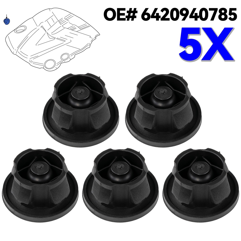 5PCS Car Engine Covers Rubber Mat For Mercedes Benz Engine Cover Trim ...