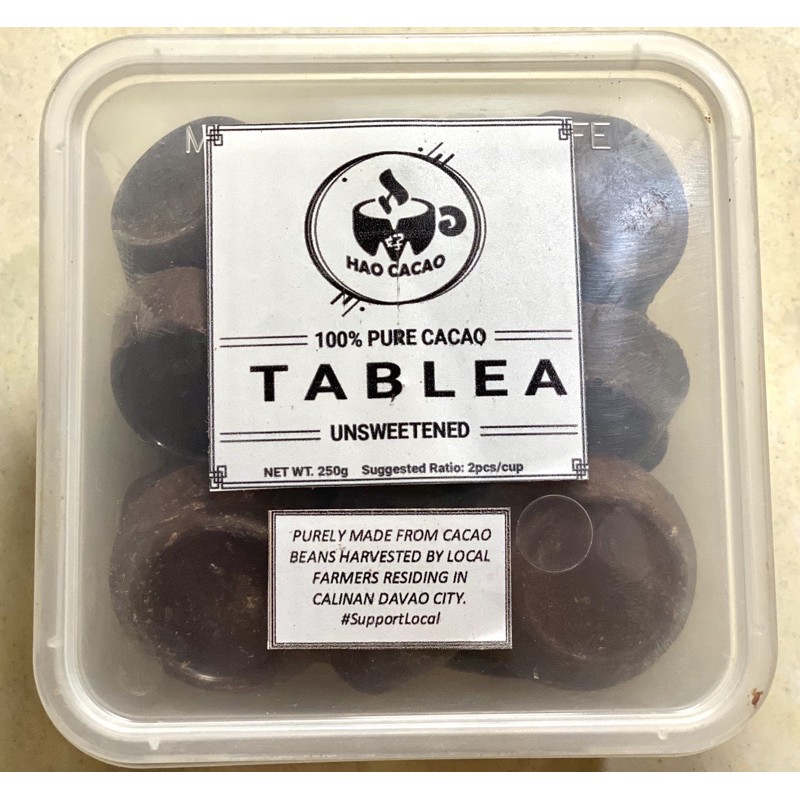 HAO CACAO Vegan 100% Pure and Unsweetened Tablea (DAVAO CACAO) | Shopee ...
