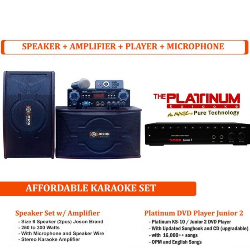 Videoke 1SET player and Amplifier, speaker 6" upgradable | Shopee ...