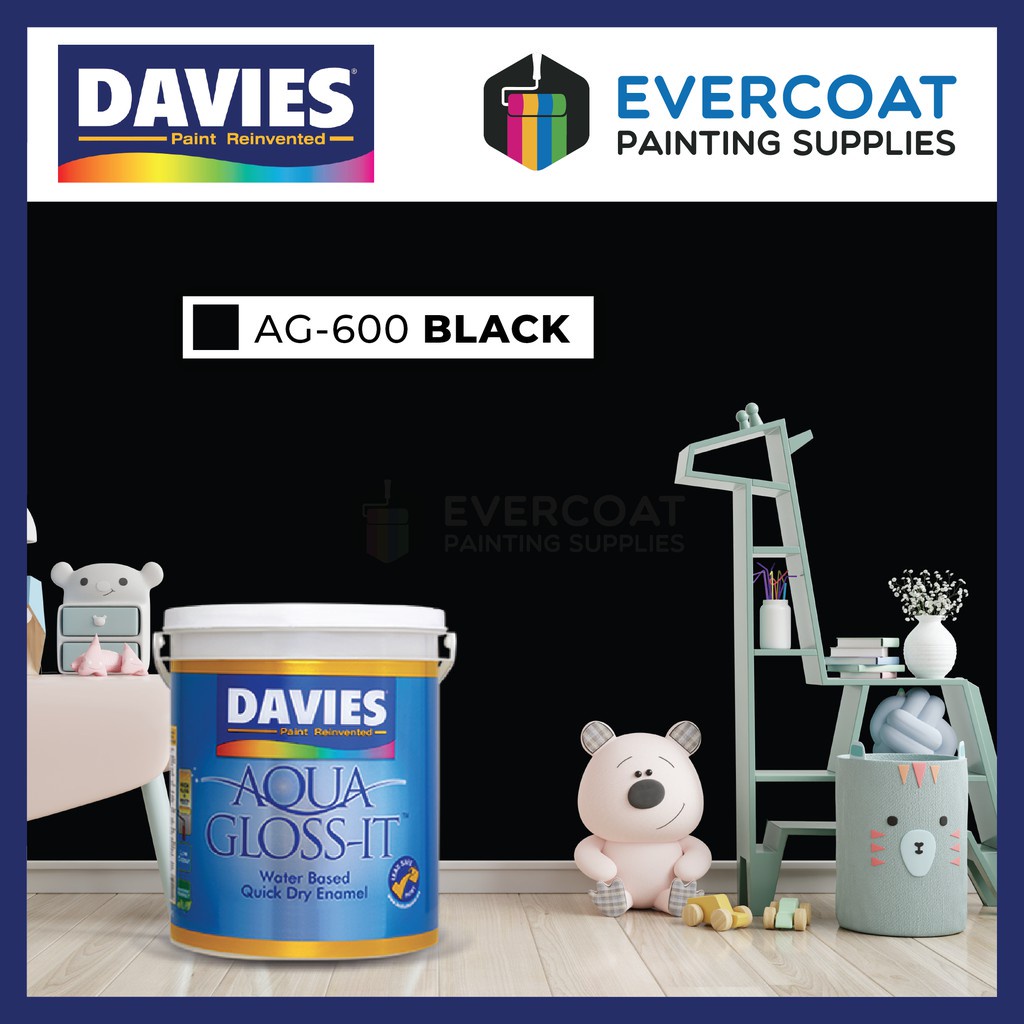 Davies Paints for Wood and Metal Aqua Gloss-It 1-Liter (Browns & Black ...