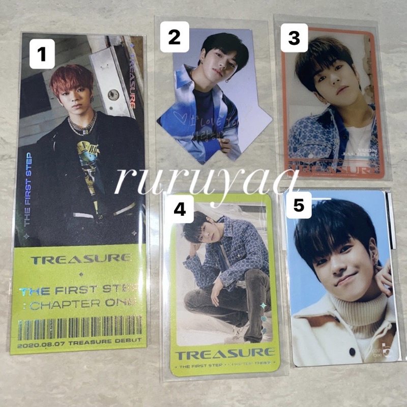Jaehyuk TREASURE PHOTOCARD OFFICIAL YGS CH1 CH2 CH3 MUMO CASHBEE FA YGSELECT CHAPTER 1 2 3 ...