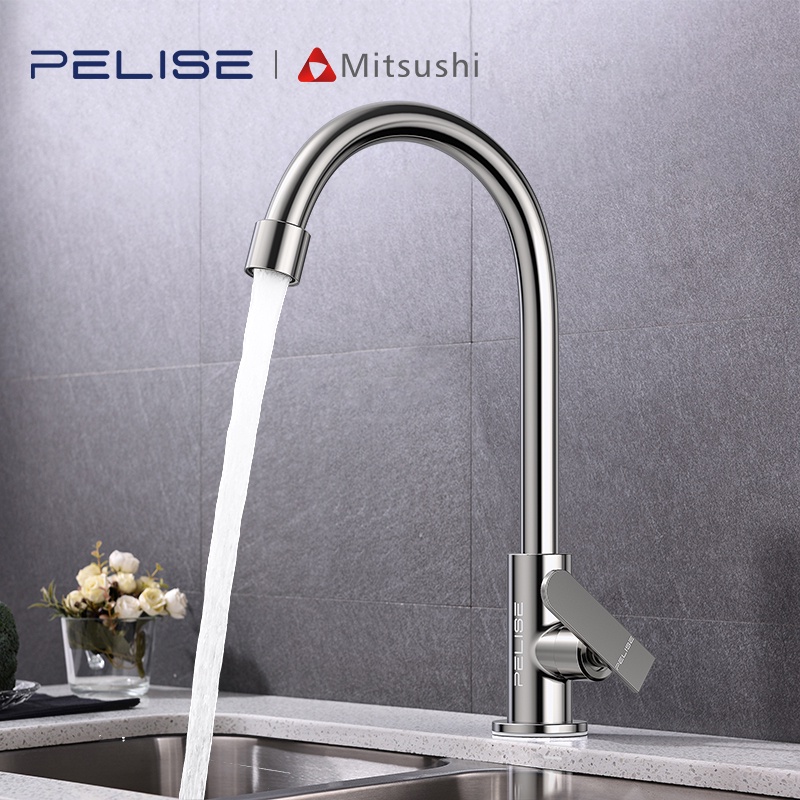 Pelise Kitchen Faucet Universal 304 Stainless Steel Water Tap High ...