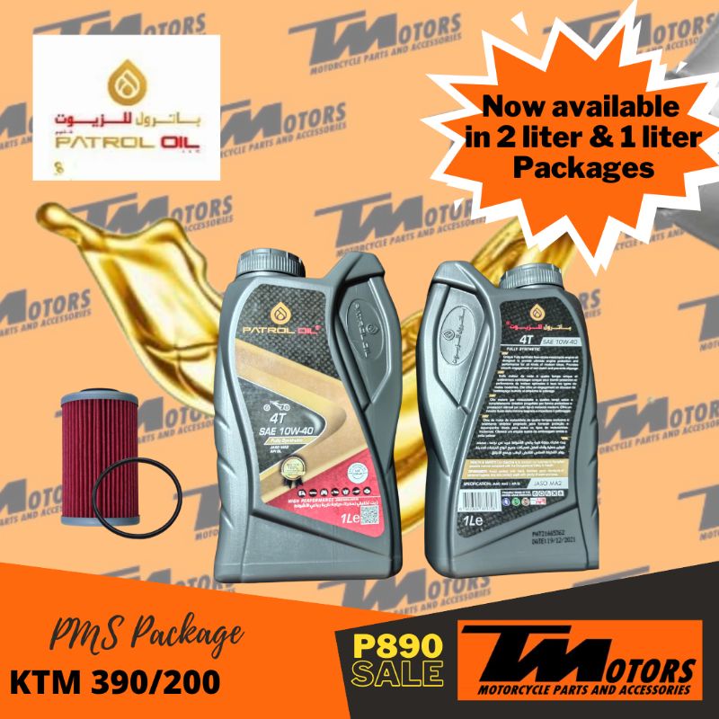 KTM Change Oil Kit by Patrol Racing Engine Oil 10w40 | Shopee Philippines