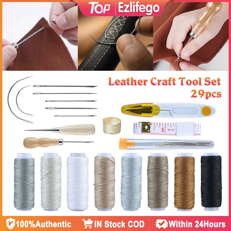 29PCS Leather Craft Tool Set Leather Sewing Tools DIY Sewing ...