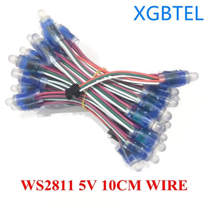 50 Leds 12mm WS2811 IC Full Color Pixel LED Module Input DC5V Waterproof RGB Digital Addressable ...