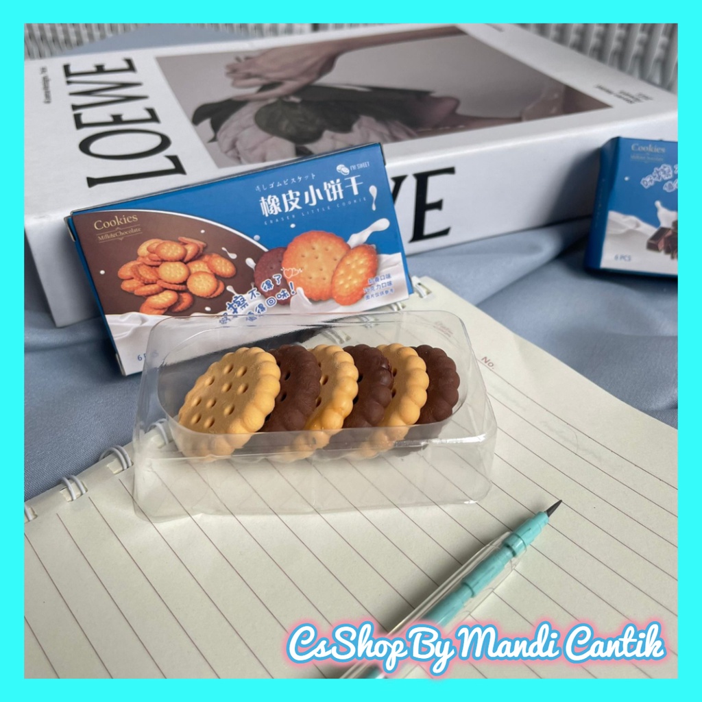 Ready Unique Cute Biscuit Shape Eraser Cute Cookie Shape Eraser ...