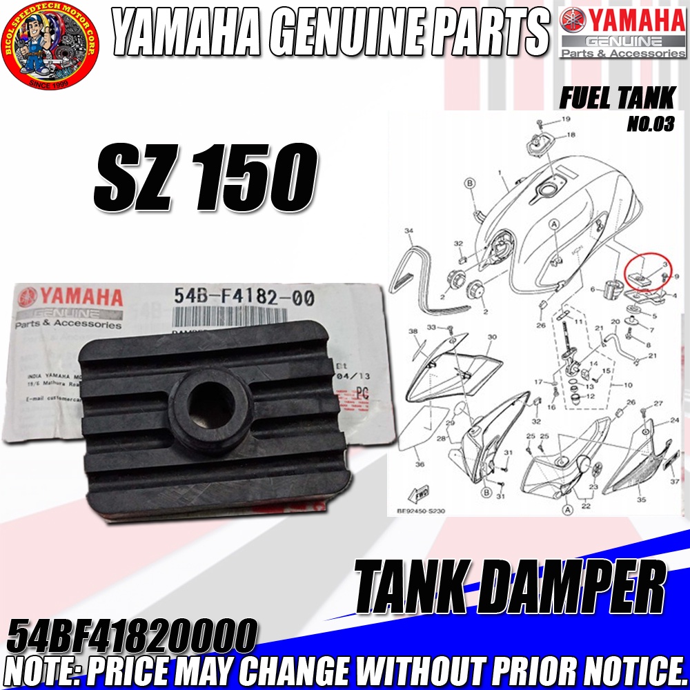 SZ 150 TANK DAMPER YAMAHA (YGP) (GENUINE: 54B-F4182-00) | Shopee Philippines