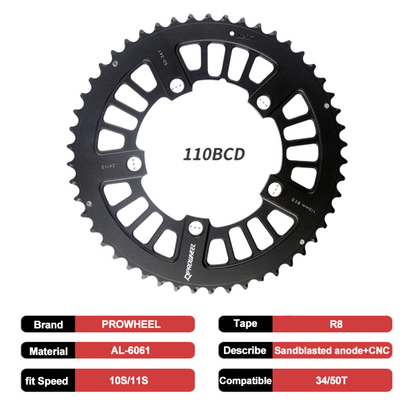 [Ready Stock] PROWHEEL Road Bike Chainring 110 Bcd Chainwheel 34T/50T ...