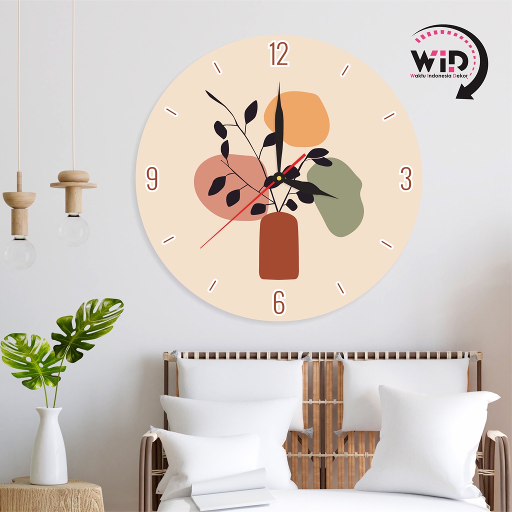 Classic Decorative Plant Motif Wall Clock / Aesthetic Home Decoration ...