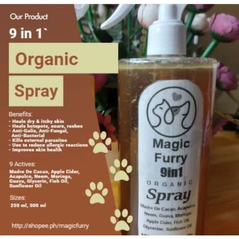 9 in 1 Magic Furry Spray-Pet Skin Problem Solver (w/sunflower oil ...