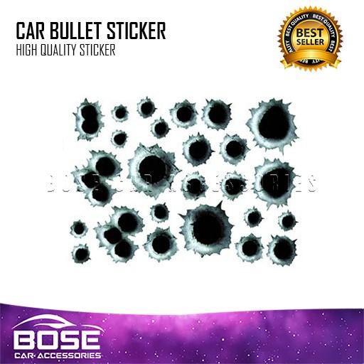 Car Stickers 3D Bullet Hole Waterproof Funny Decal Car Covers FS ...