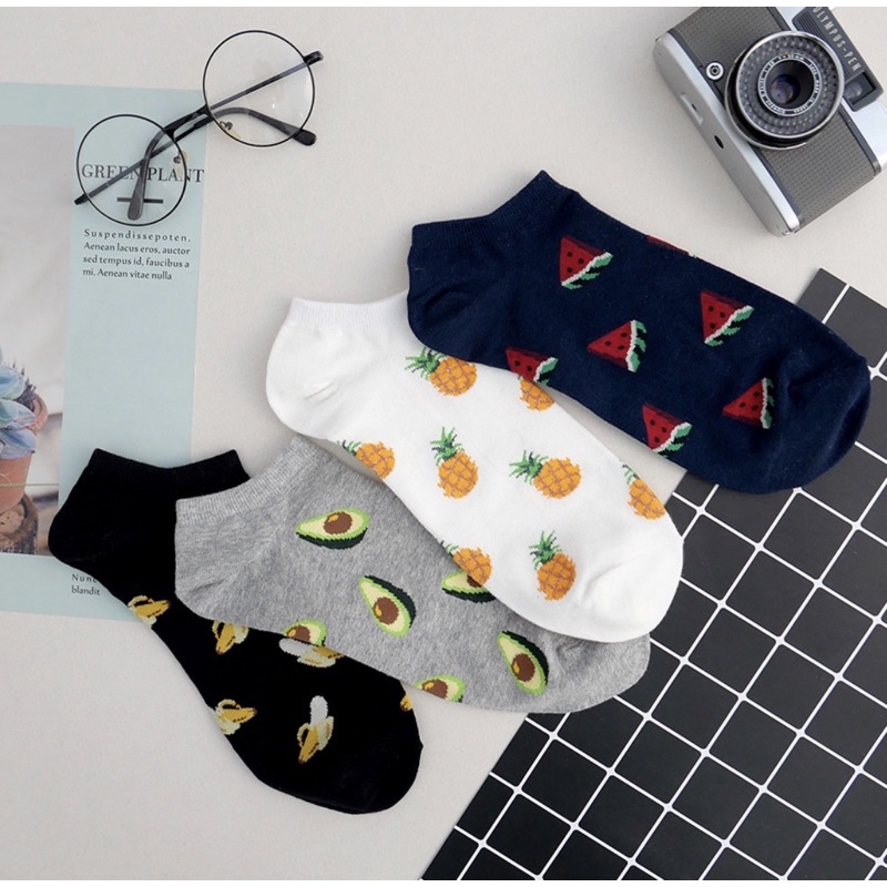 Korean Socks - Fruit Scattered Ankle Socks - Iconic Socks | Shopee ...