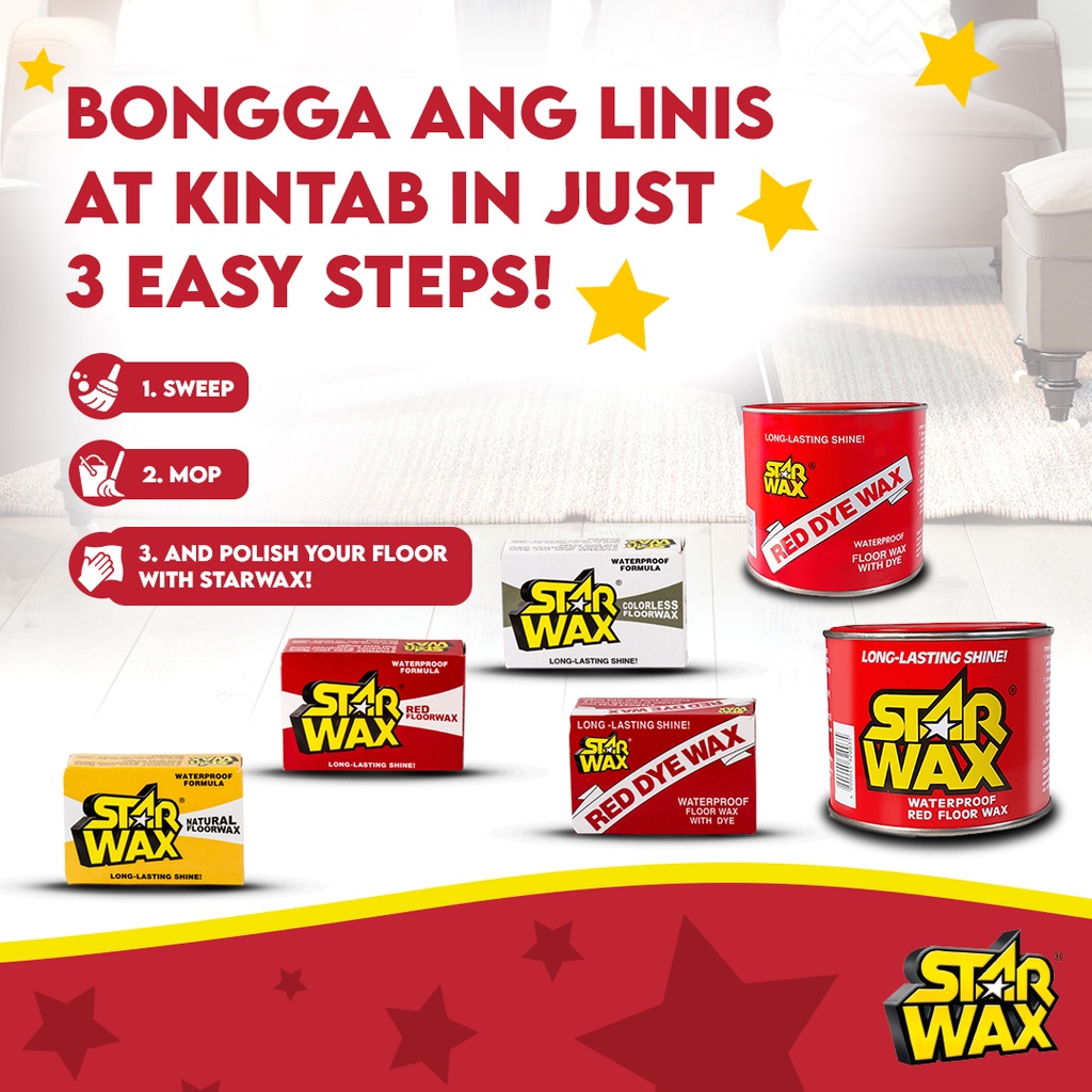 900 GRAMS STAR WAX RED DYE WAX FLOORWAX FOR LONG-LASTING SHINE ...