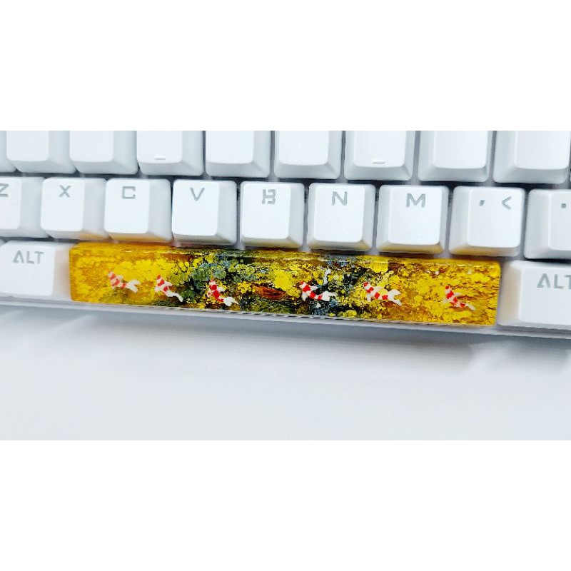 Keycap artisan koi fish space bar black gold tone decorates gaming ...
