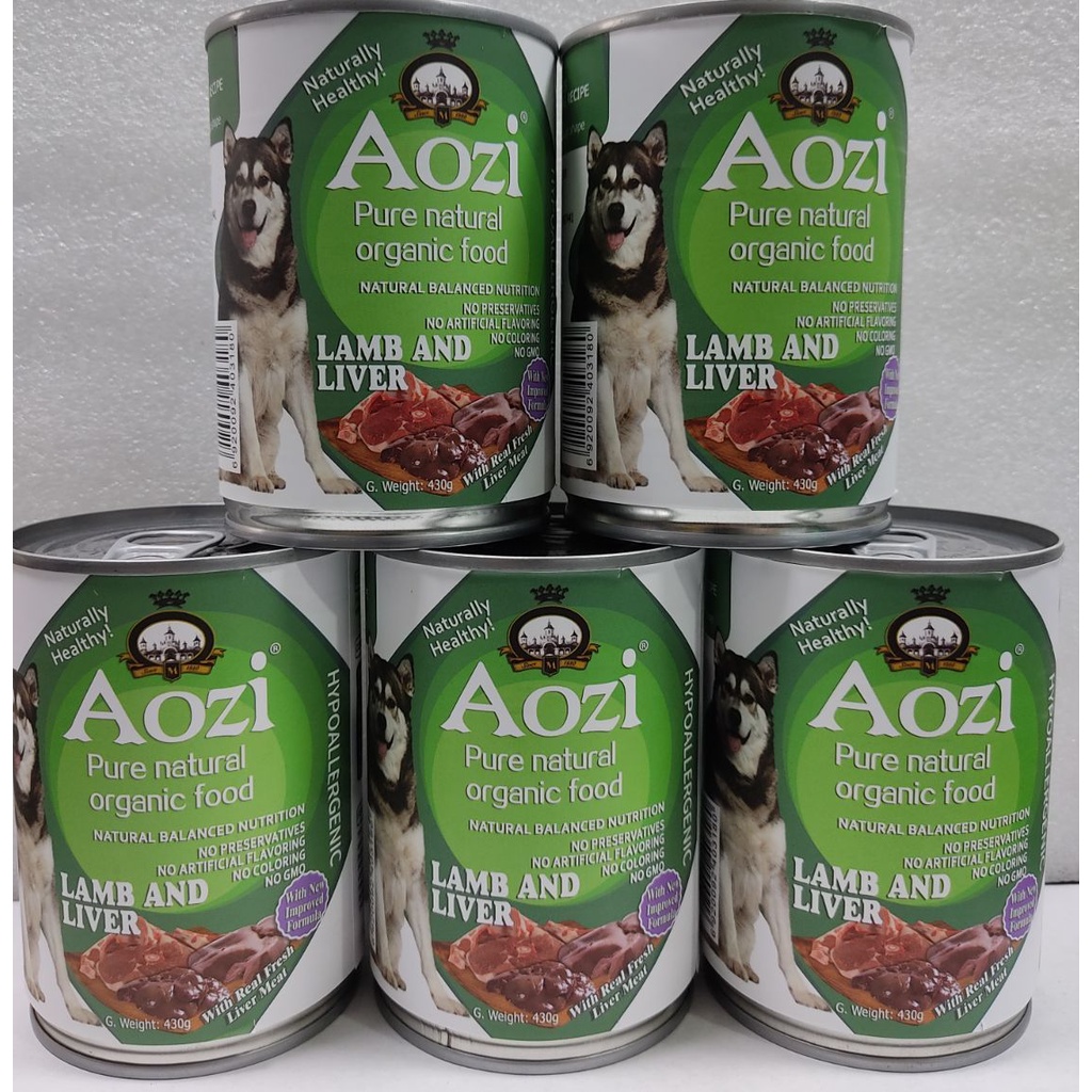 AOZI DOG ORGANIC WET FOOD IN CAN 430g - SET OF 5 | Shopee Philippines
