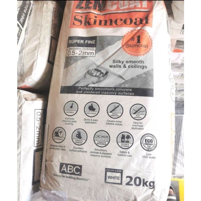 ABC ZEMCOAT Original Skimcoat White Super Finea per/kilo 1 Kg | Shopee ...