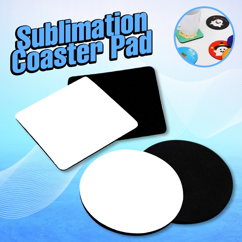 Sublimation Printable Coaster Pad Circle Square 10cm 5 Pcs | Shopee ...