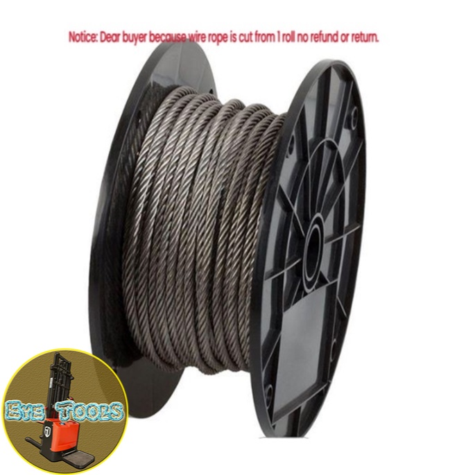 5 Meters 6mm-12mm Dia 304 Stainless Steel Wire Rope Cable Clip Silver ...