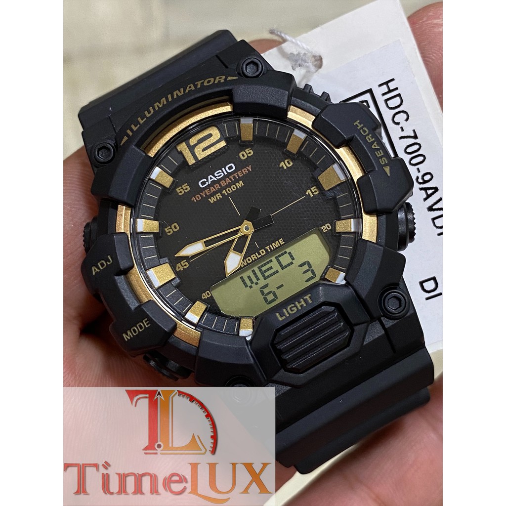 CASIO HDC 700 9A MENS RUBBER BLACK GOLD | Shopee Philippines