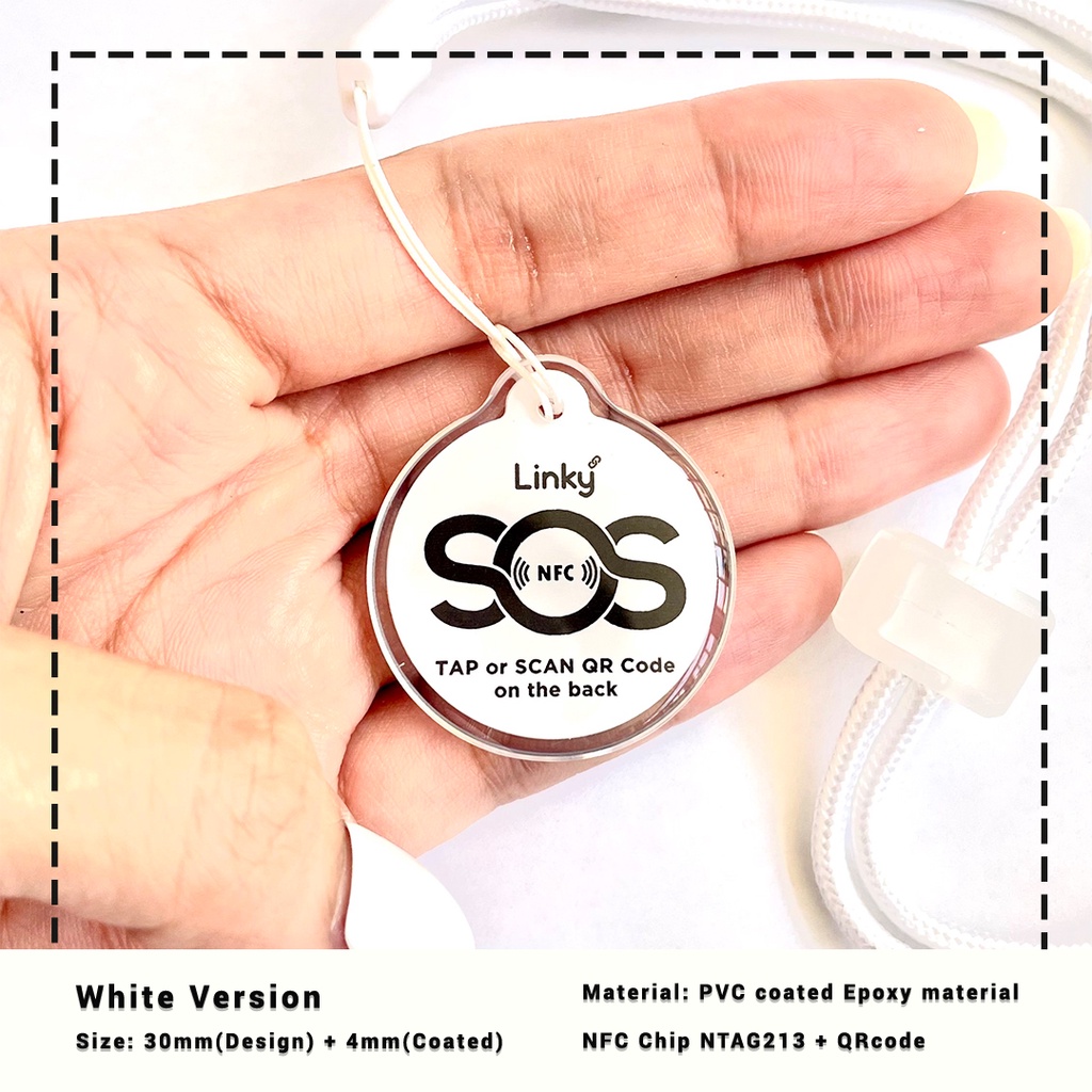 LinkySOS Tag - NFC & QR Code Necklace for Kids, Elderly / Senior & PWD ...