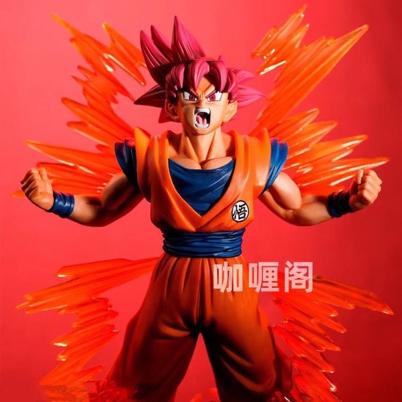 25cm dragonball red hair Goku with special effects hand action figure ...