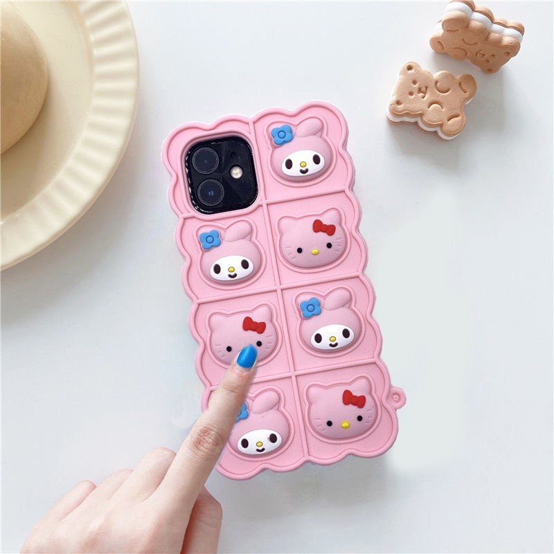 iPhone 12 11 Pro 7 8 Plus X XR XS MAX 6 6S Cute Cartoon Kitty Pop It ...