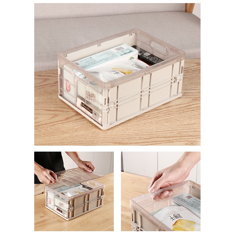 Small Stackable household organizer folding container plastic storage ...