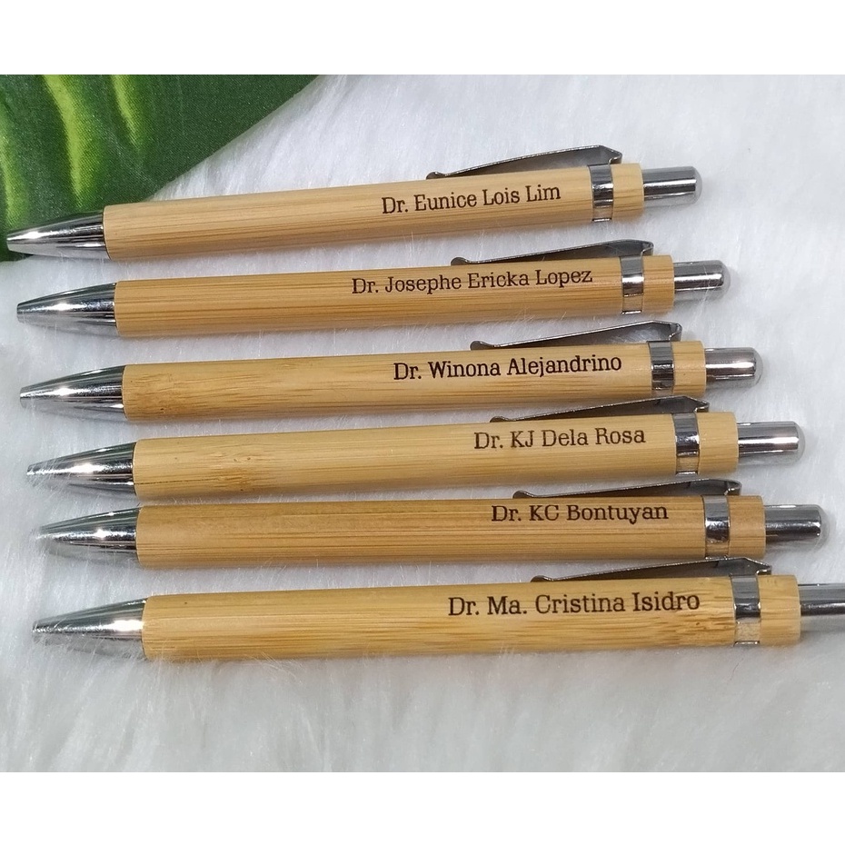 BAMBOO PEN REFILLABLE PERSONALIZED FREE LASER ENGRAVED | Shopee Philippines